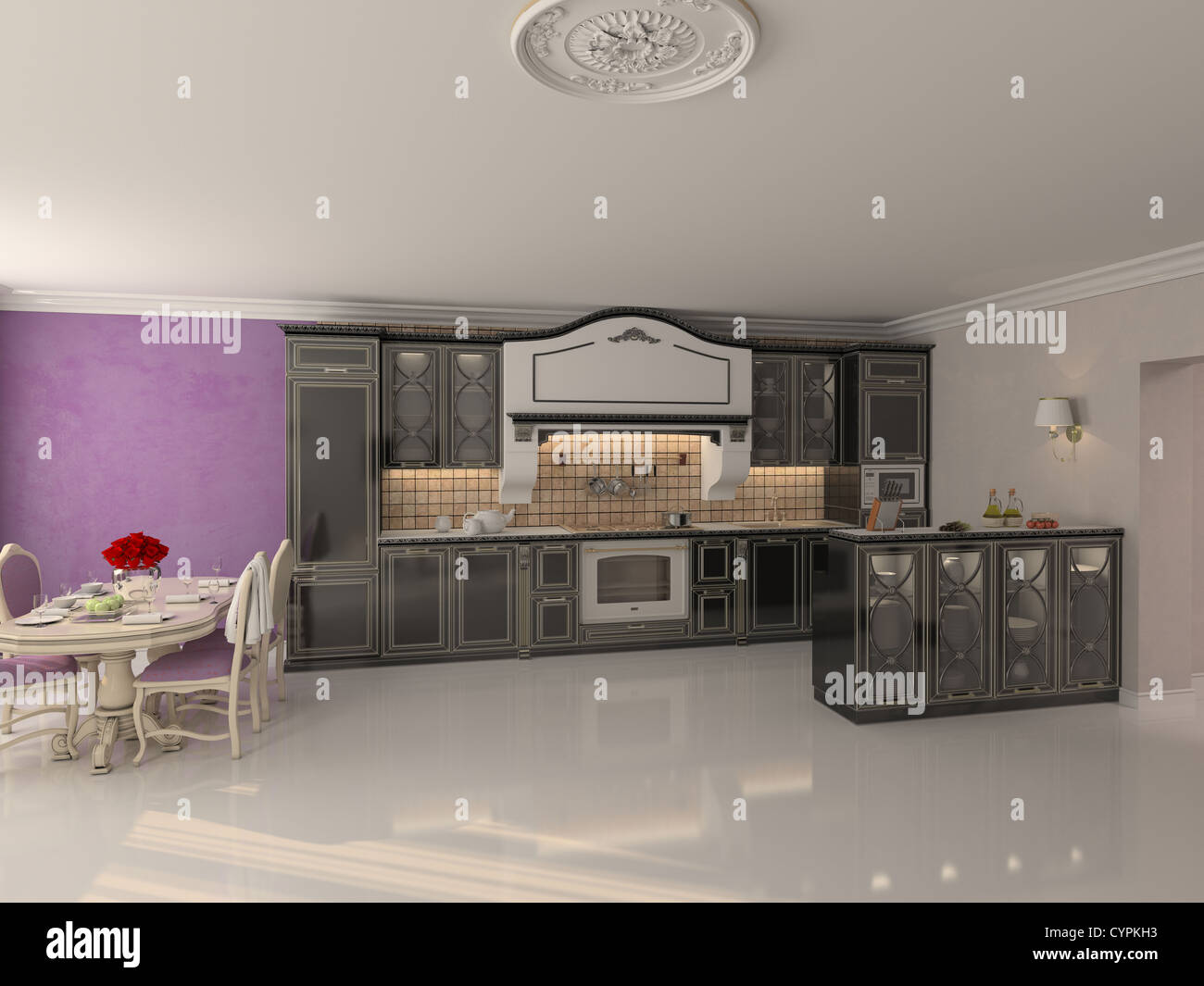Classic kitchen interior 3d hi-res stock photography and images - Alamy