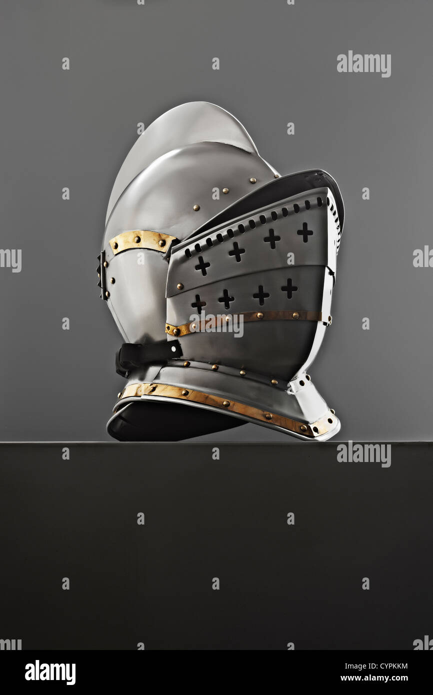 Old-fashioned knight's helmet Stock Photo - Alamy
