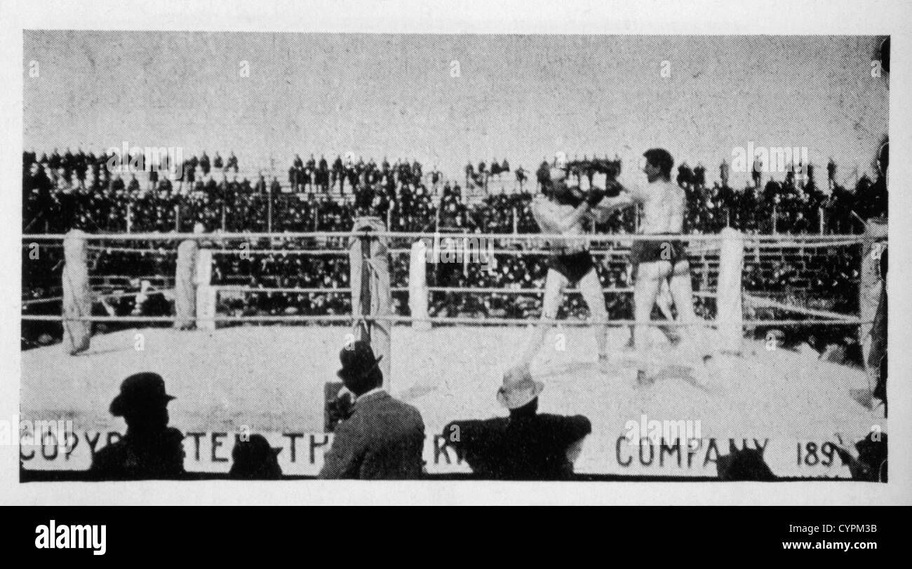 James Corbett and Bob Fitzsimmons Boxing Match, Carson City, Nevada ...