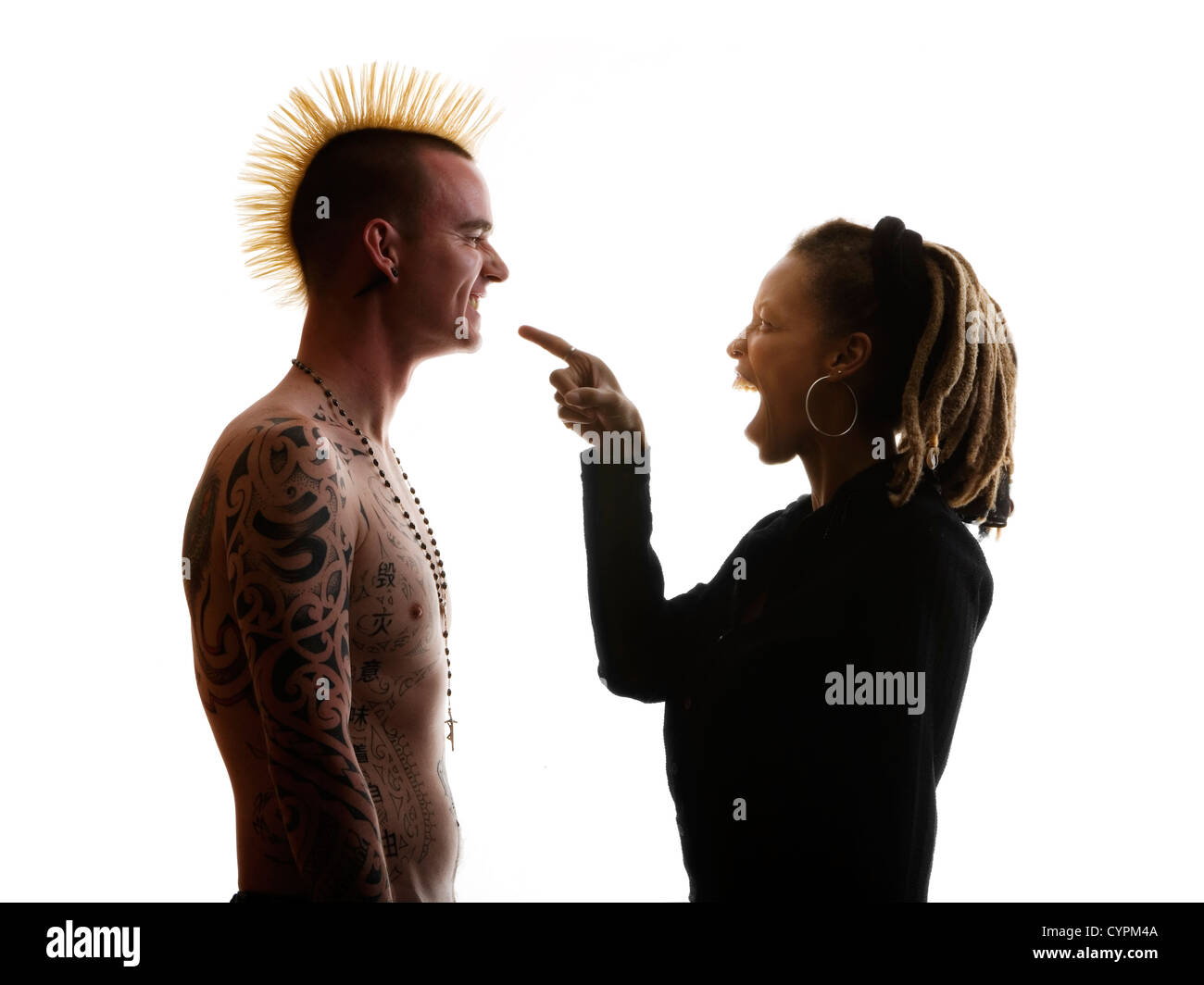 White woman man wearing Cut Out Stock Images & Pictures - Alamy