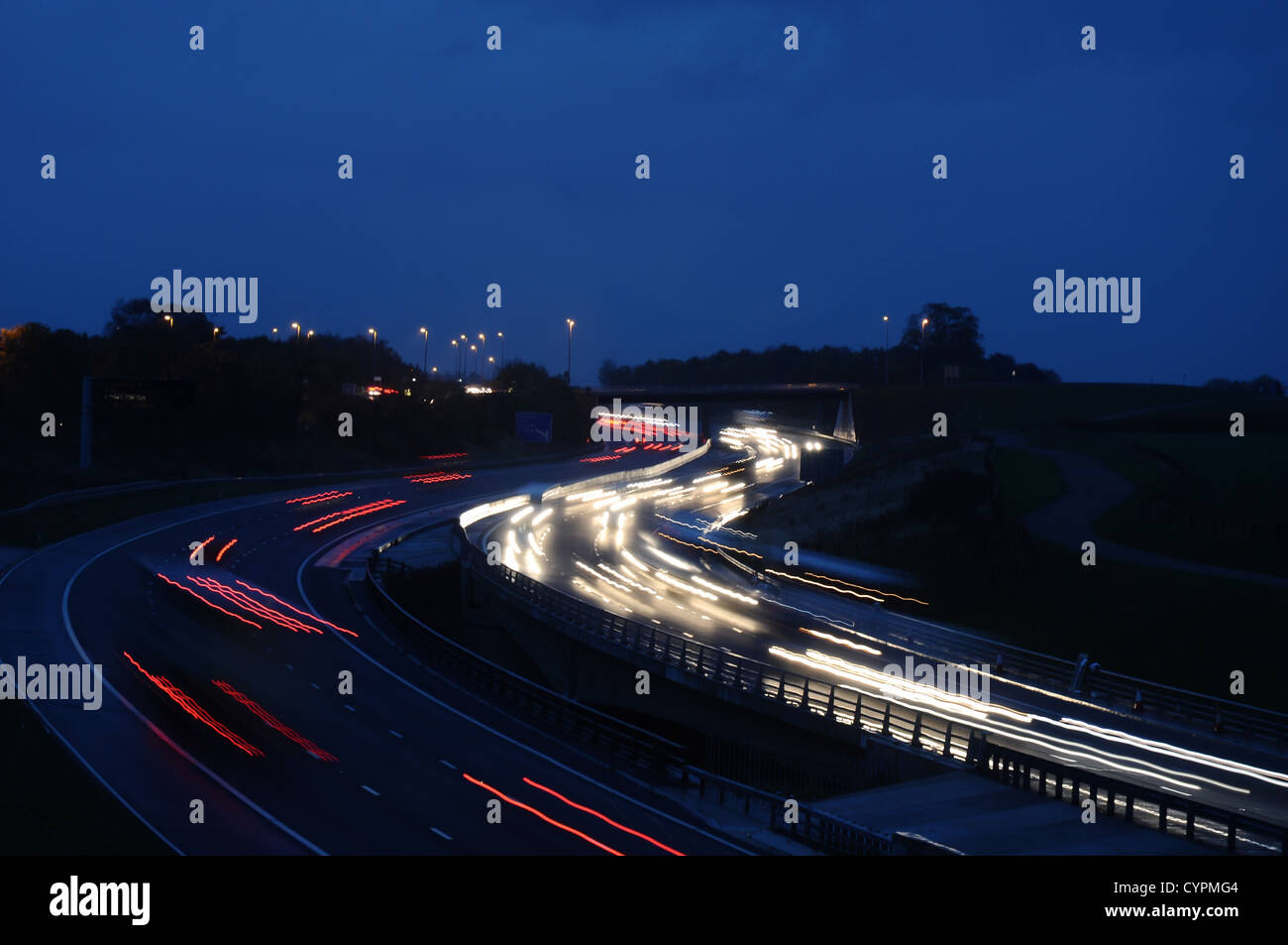 Motorway uk lorries night hi-res stock photography and images - Alamy