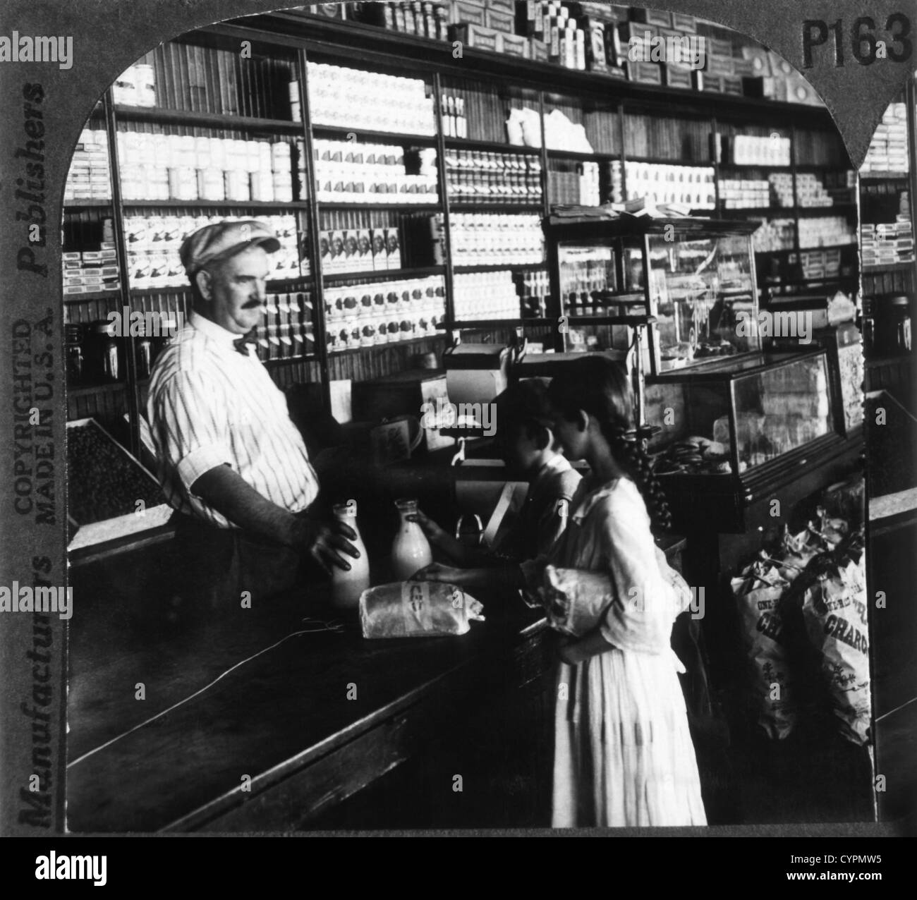 Midwestern Grocery Store, USA, Stereo Photograph, Circa 1900 Stock ...