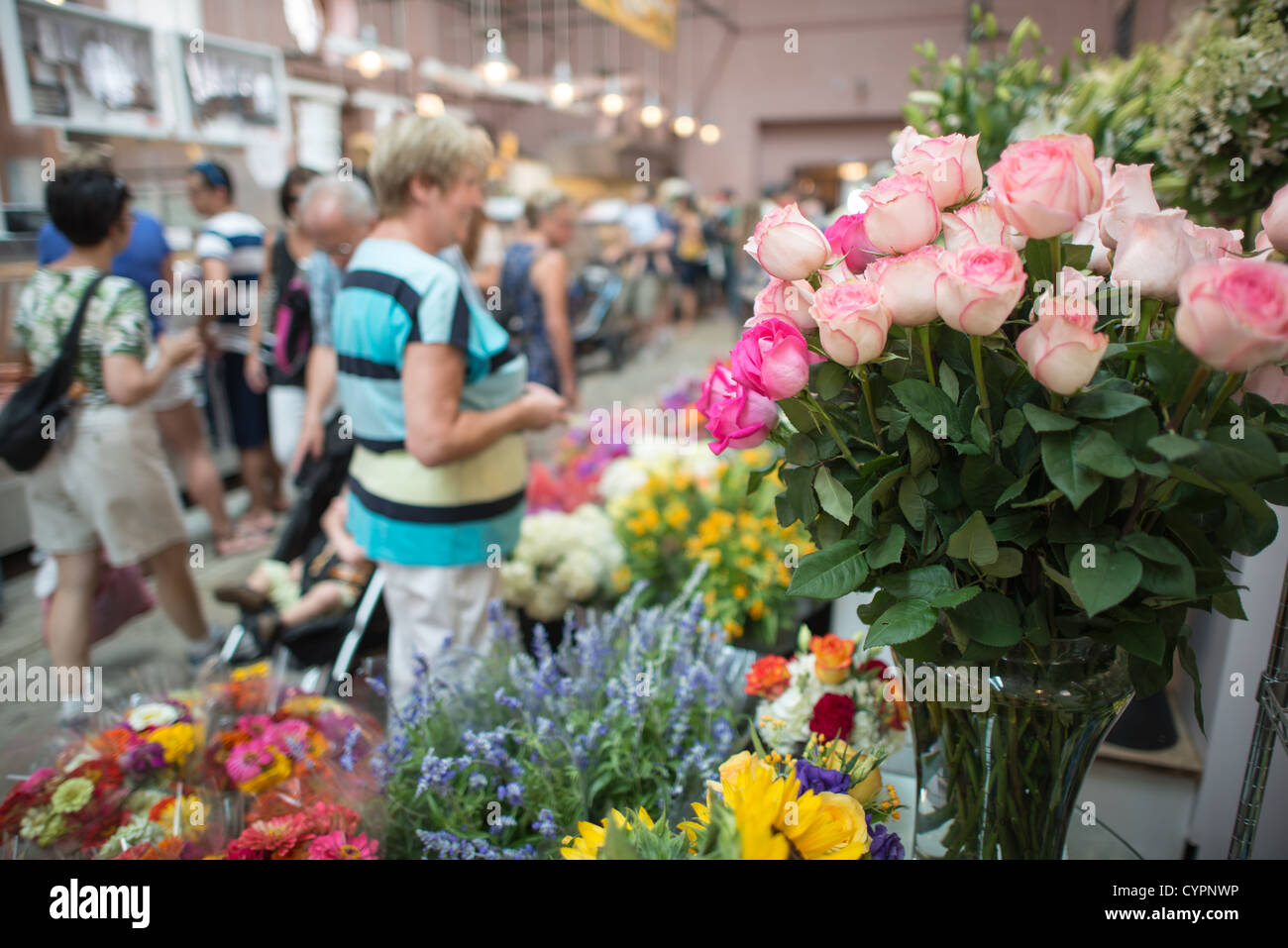 WASHINGTON, DC, United States — A vibrant flower stall displays its ...