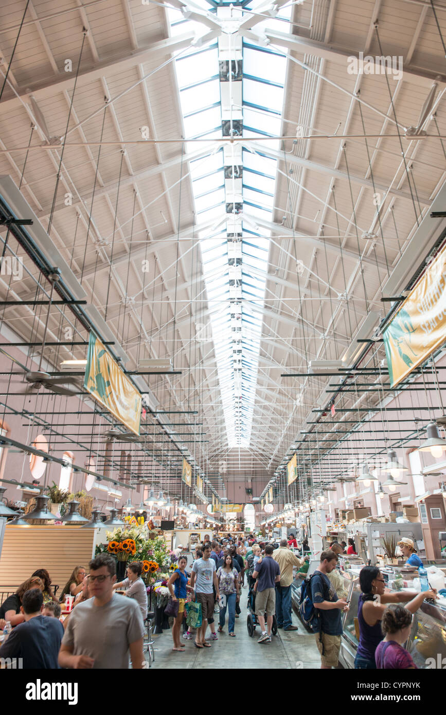 WASHINGTON DC — The interior of Eastern Market features its distinctive ...