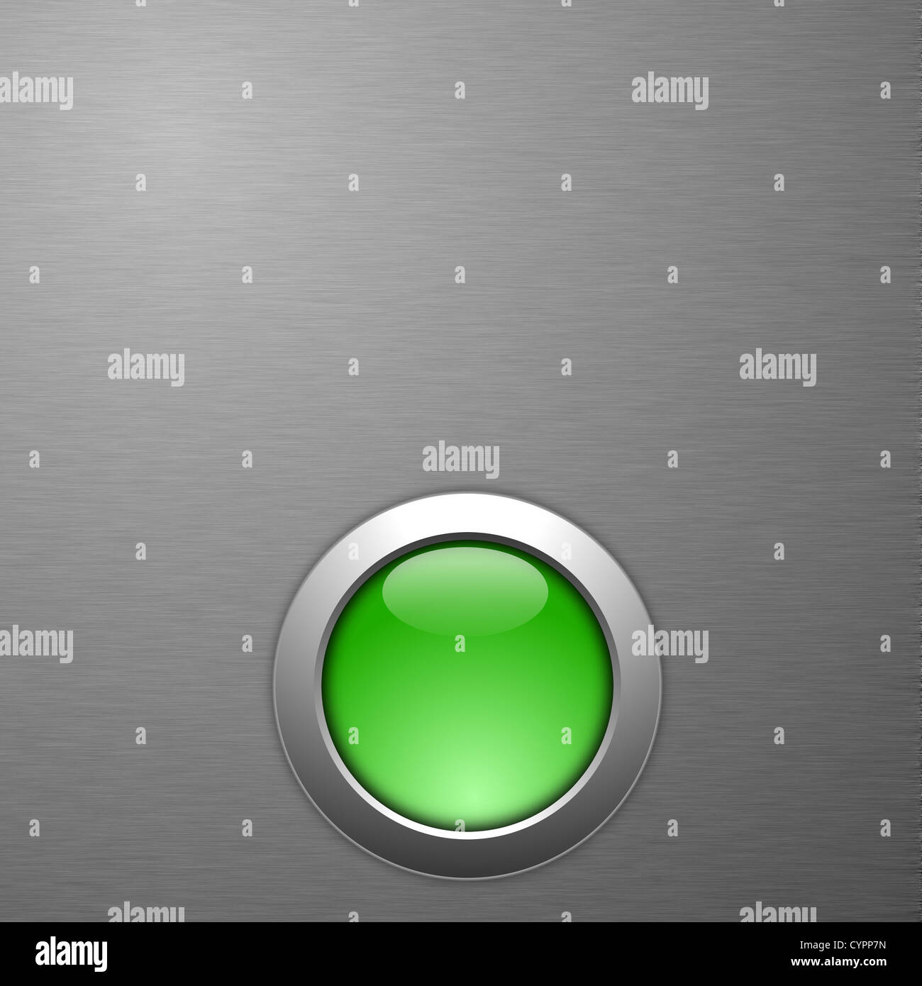 green blank button with copyspace on metal surface Stock Photo - Alamy
