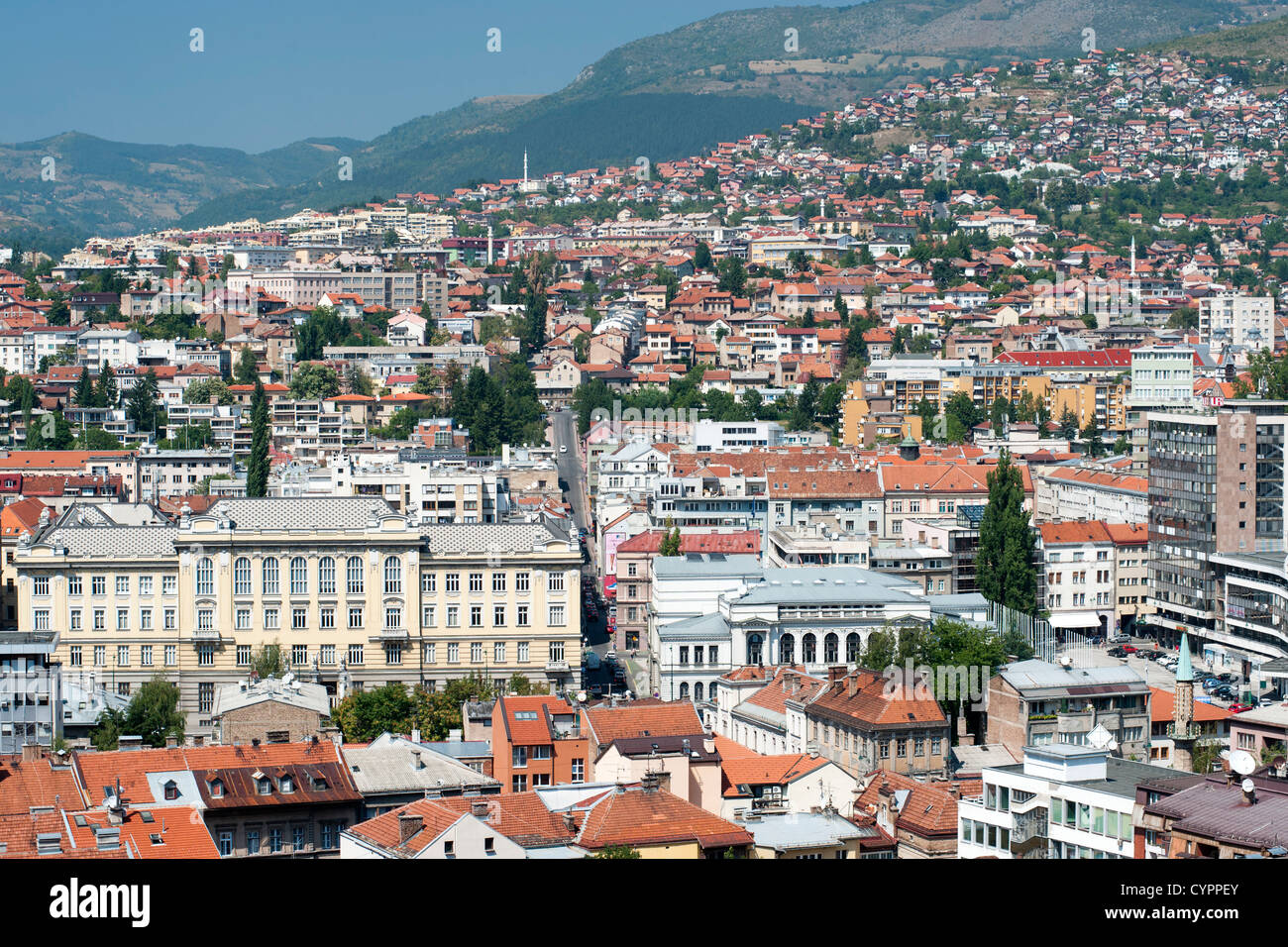 View across Sarajevo, the capital city of Bosnia and Herzegovina Stock ...