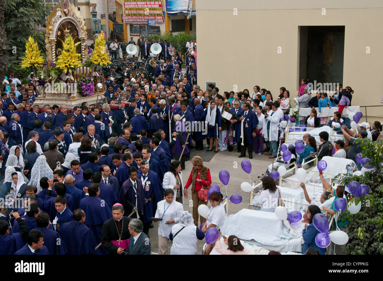 Lord of Miracles Procession in Lima city. Peru Stock Photo - Alamy