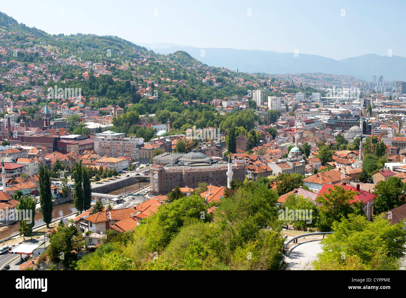 View across Sarajevo, the capital city of Bosnia and Herzegovina Stock ...
