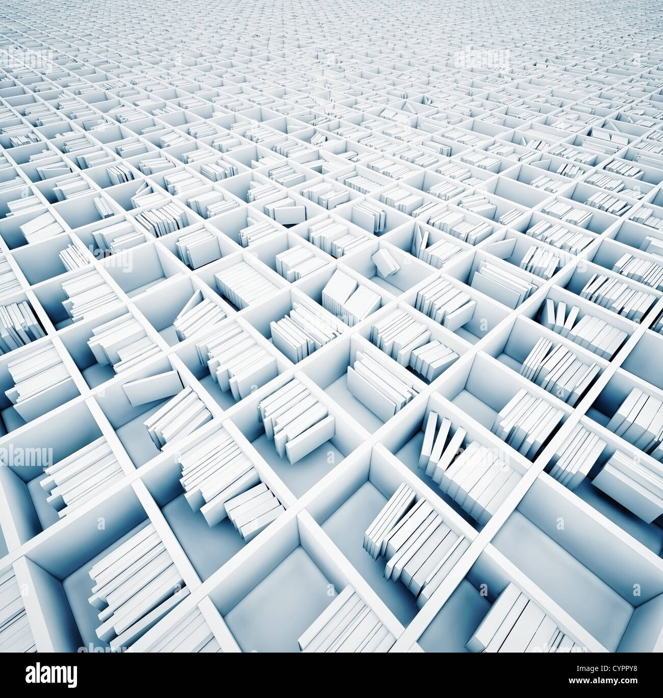 endless white shelves (illustrated concept Stock Photo - Alamy
