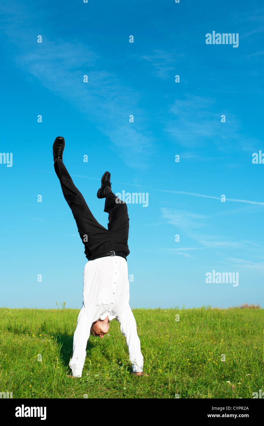 Handstand on white hi-res stock photography and images - Alamy