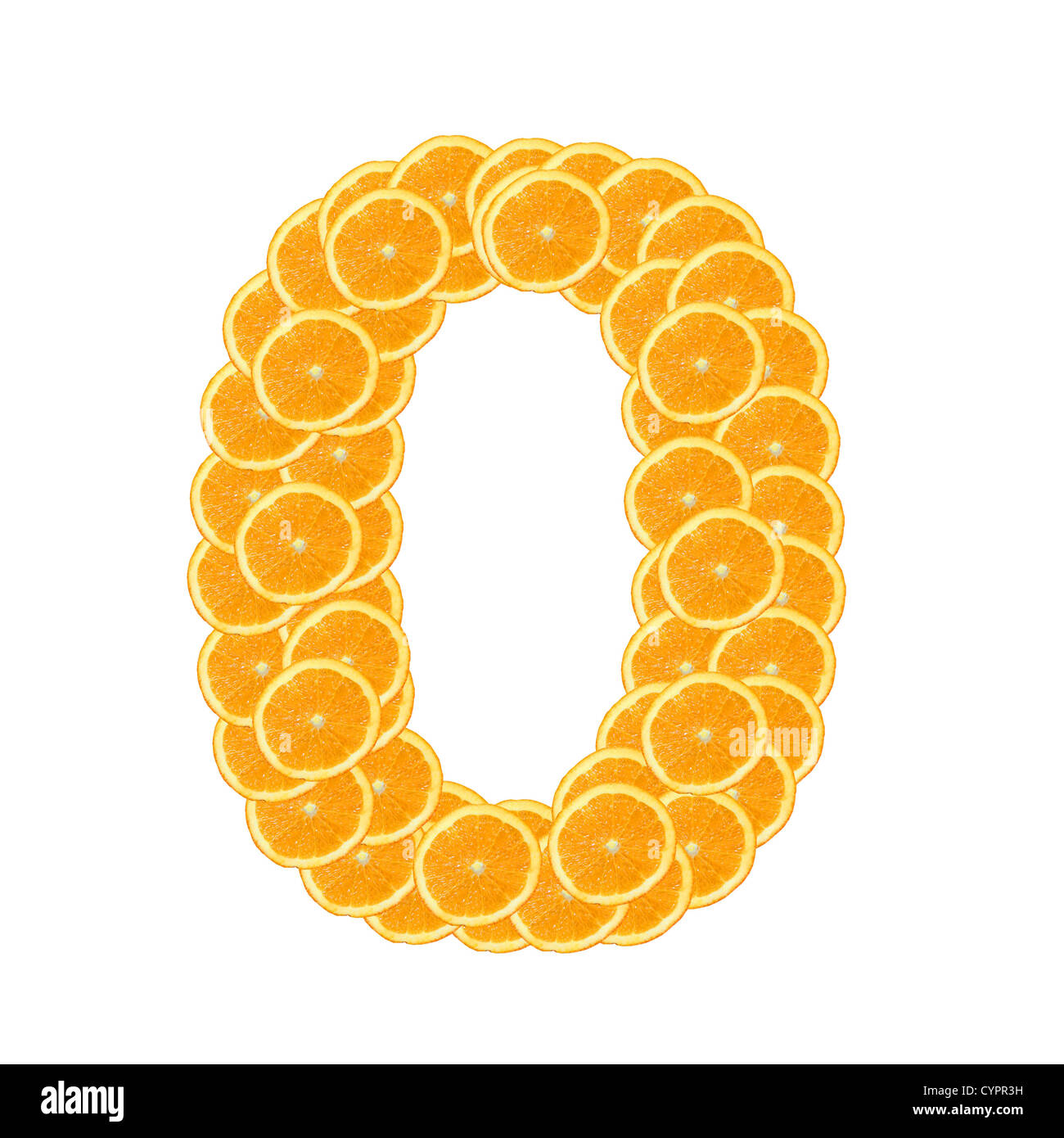 healthy orange fruit alphabet or font isolated on white background ...