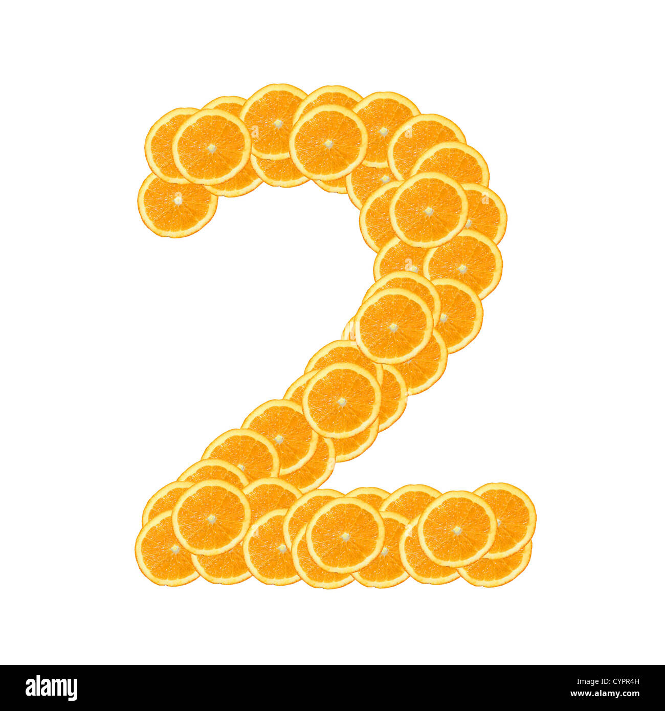 healthy orange fruit alphabet or font isolated on white background ...