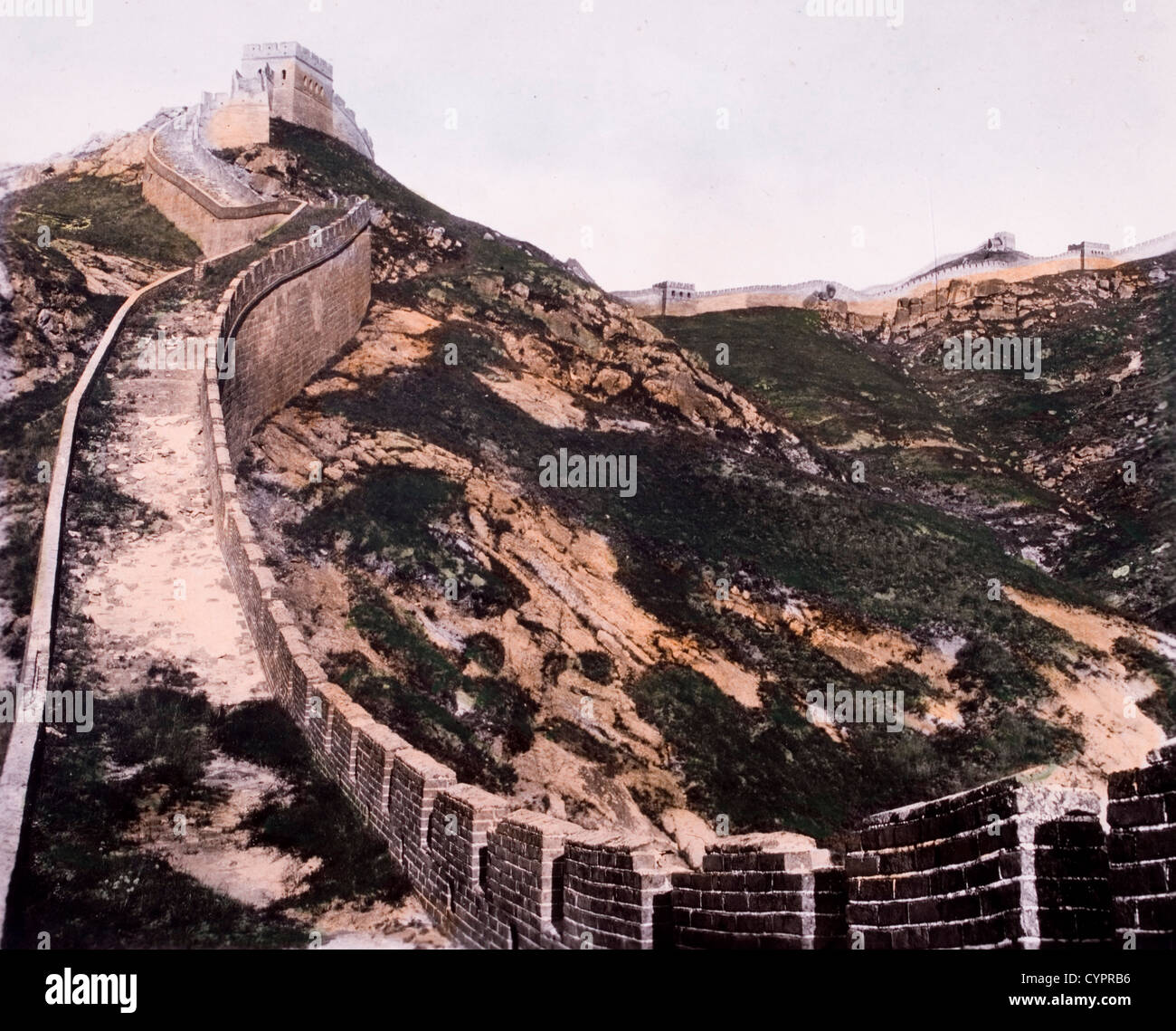 Great Wall of China, Hand-Colored Photograph, 1930 Stock Photo - Alamy