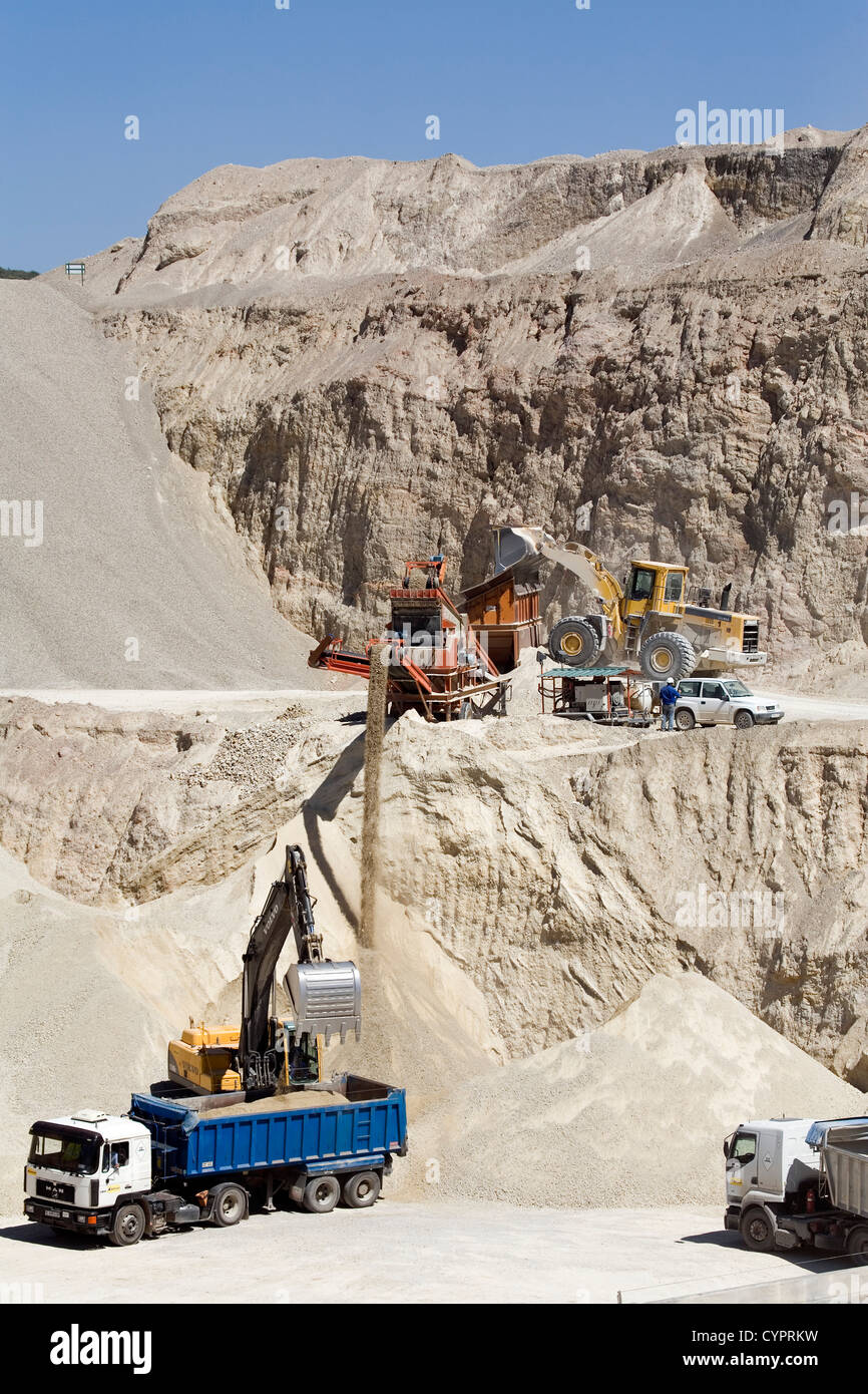 Work gravel quarry trabajos en hi-res stock photography and images - Alamy