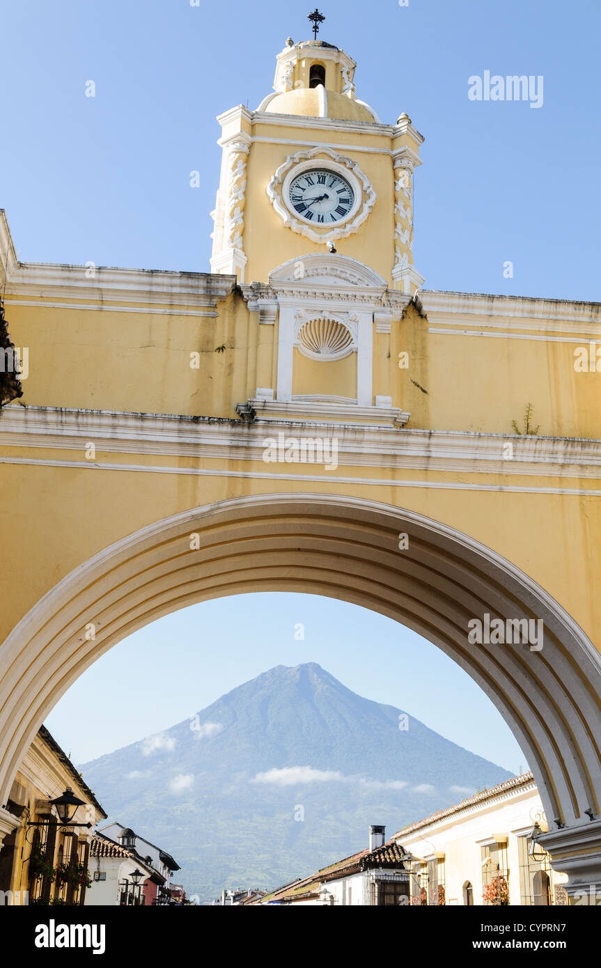 Guatemala antigua arch clock hi-res stock photography and images - Alamy