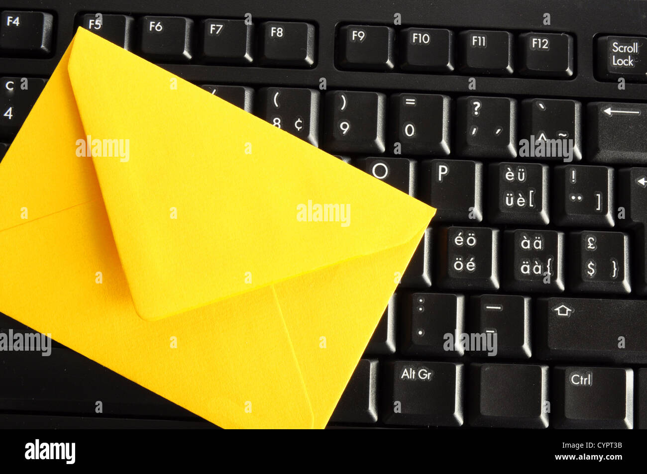 email concept with envelop and keyboard showing modern communication ...