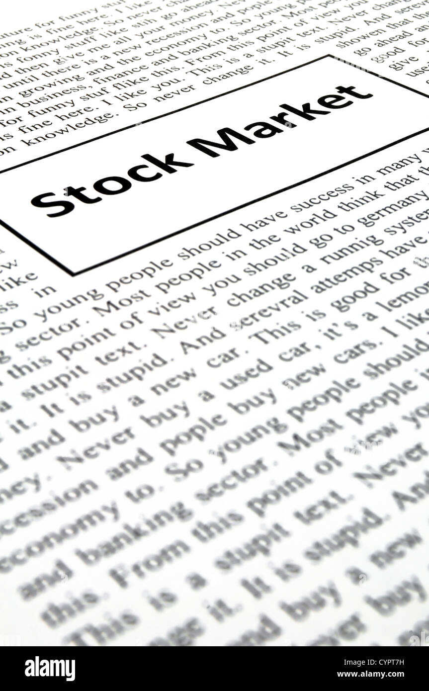 stock market concept with newspaper showing business and finance Stock ...