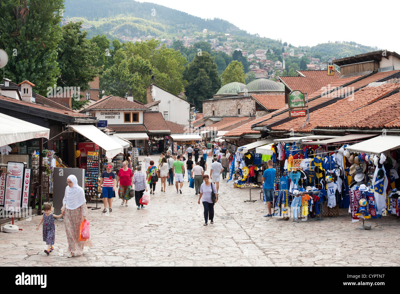 The Baščaršija (bazaar) in Sarajevo in Bosnia Herzegovina Stock Photo ...