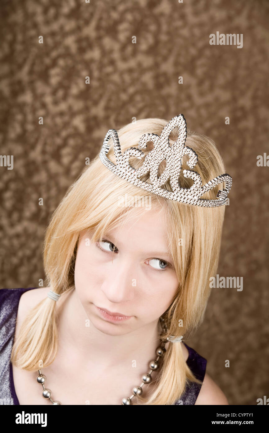 Young girl wearing tiara hi-res stock photography and images - Alamy