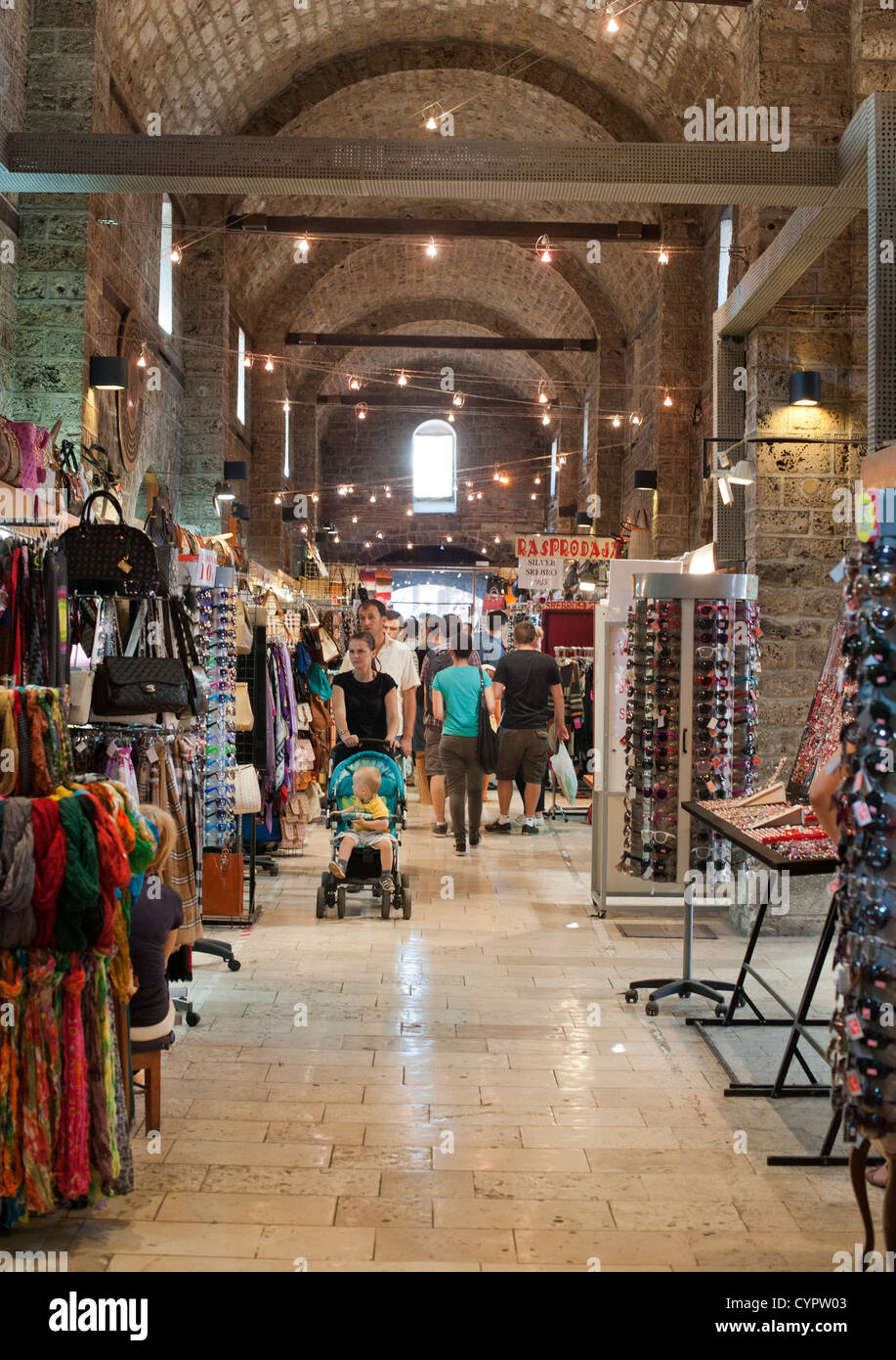 Interior of Gazi-Husrev Beg's Bezistan (a bezistan is a covered market ...