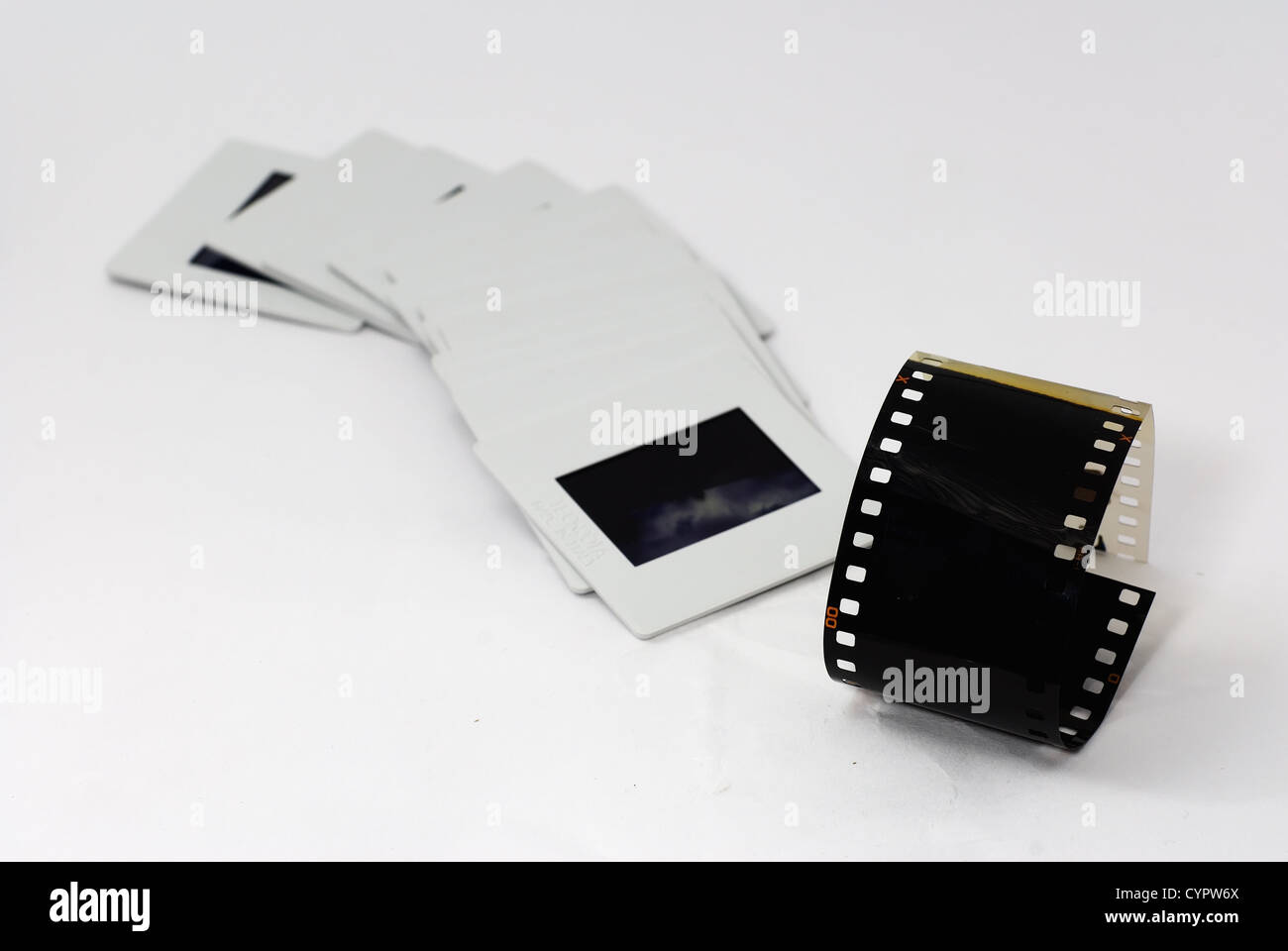 Positive film is put into a white frame to protect picture Stock Photo ...