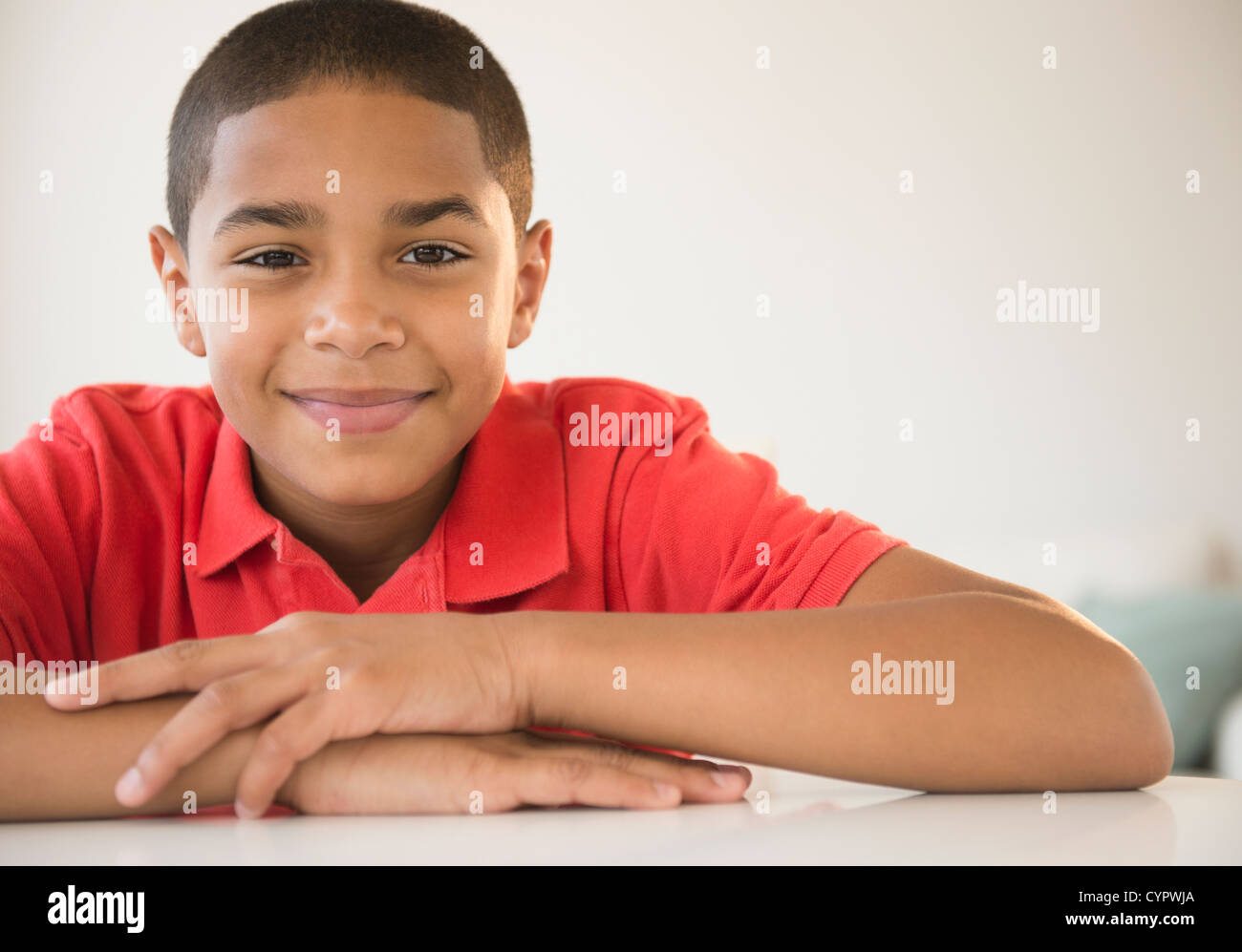 Smiling Hispanic boy Stock Photo - Alamy