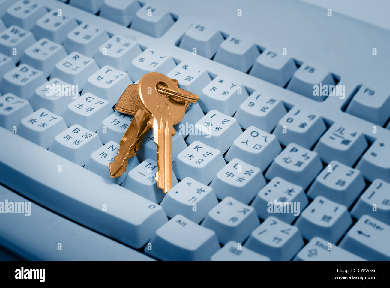 Keys are on the computer keyboard. They have some common points Stock ...