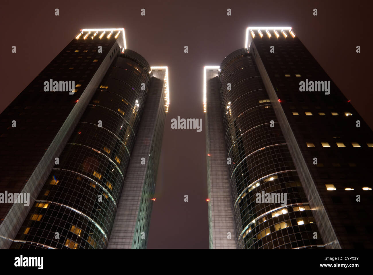 It's a beautiful business building in Taipei city night scenes Stock ...