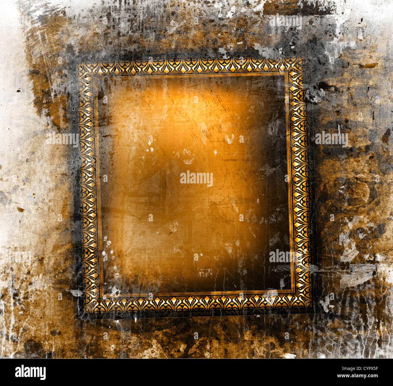 Gilded frame on grunge background Stock Photo - Alamy
