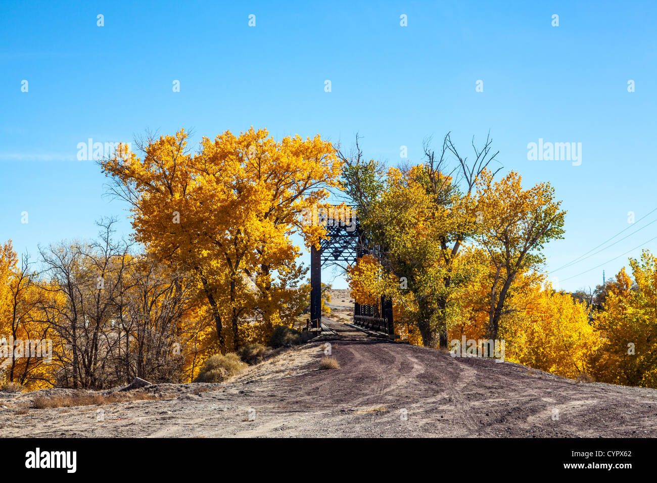 An Iron bridge over the Truckee river in Wadsworth Nevada along the ...