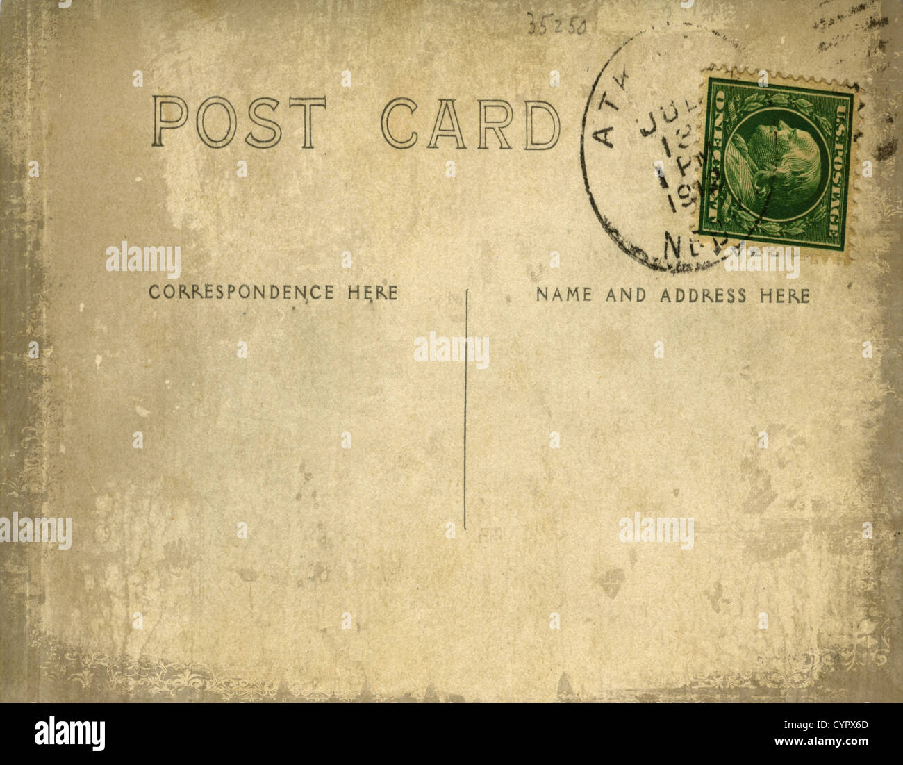 Vintage postcard with grungy background effect Stock Photo - Alamy