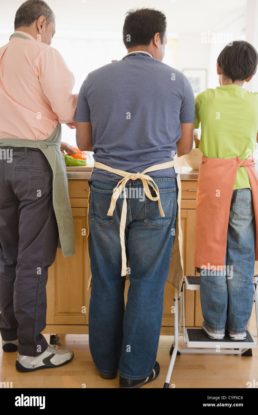 Rear view senior men father son hi-res stock photography and images - Alamy