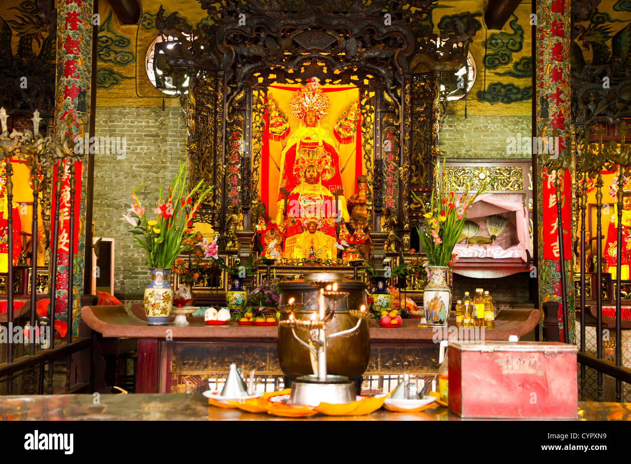 The main dais at Thien Hau Pagoda in Ho Chi Minh City Vietnam Stock ...