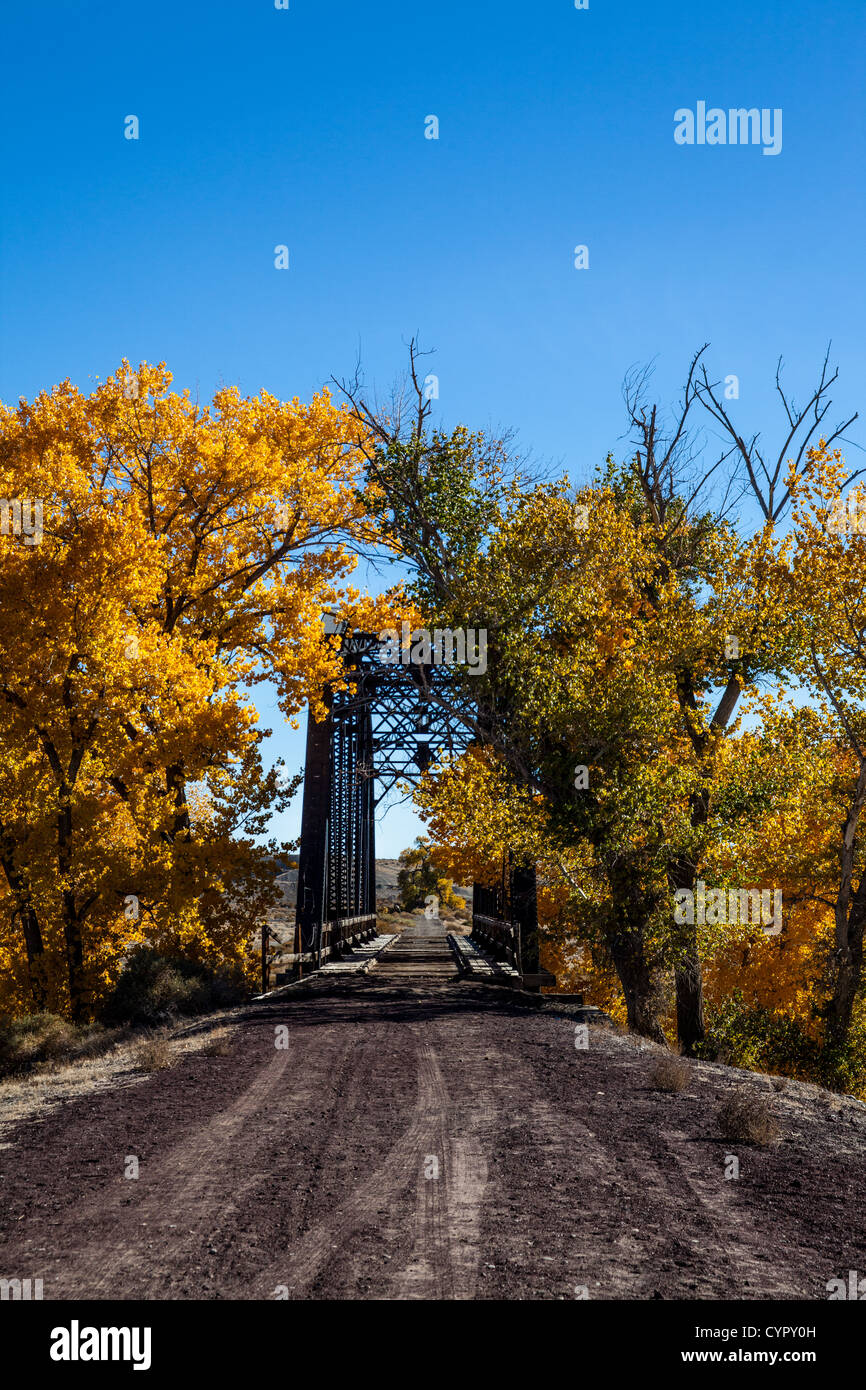 An Iron bridge over the Truckee river in Wadsworth Nevada along the ...