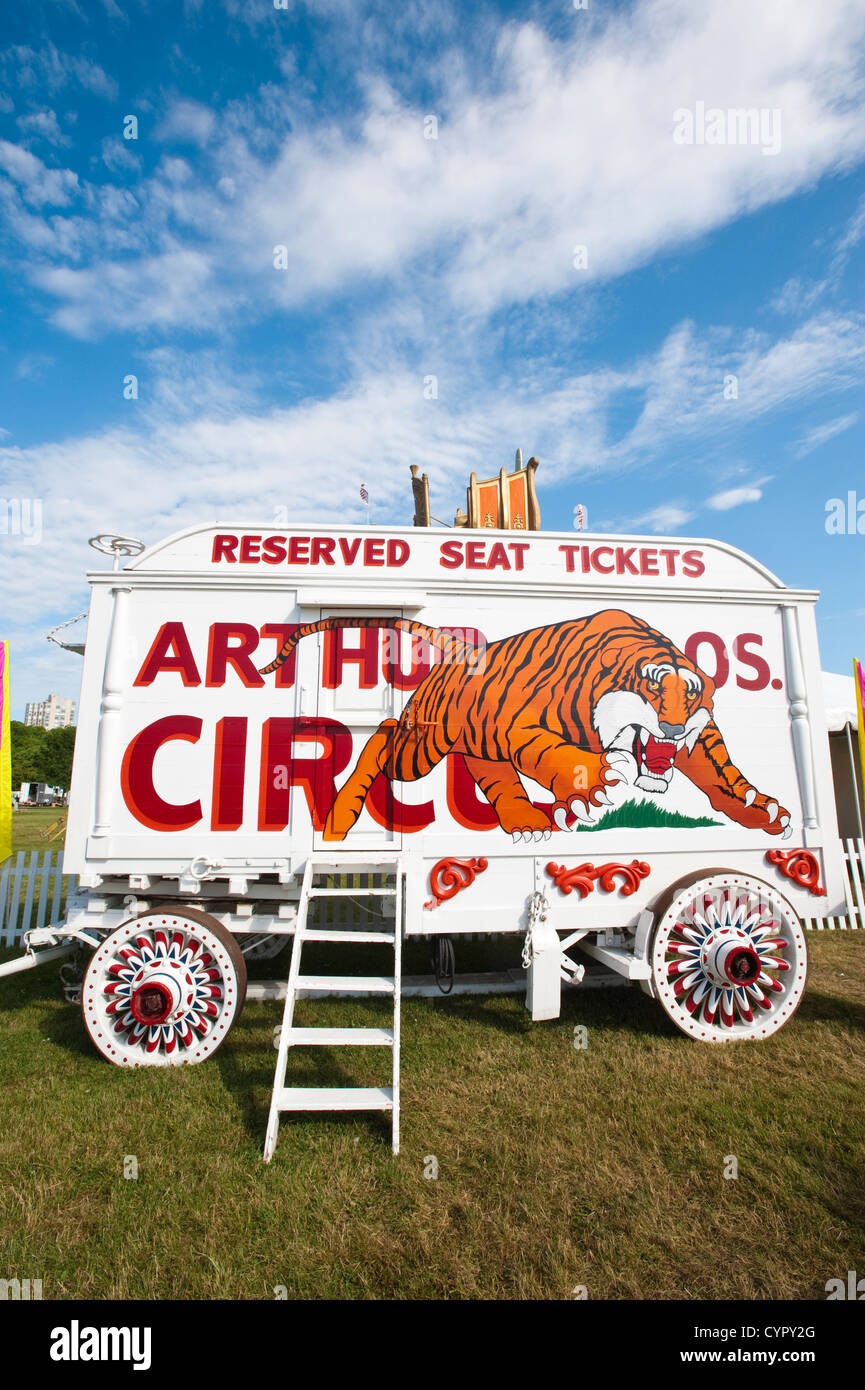 Vintage antique old circus wagon at the annual Great CIrcus Parade ...
