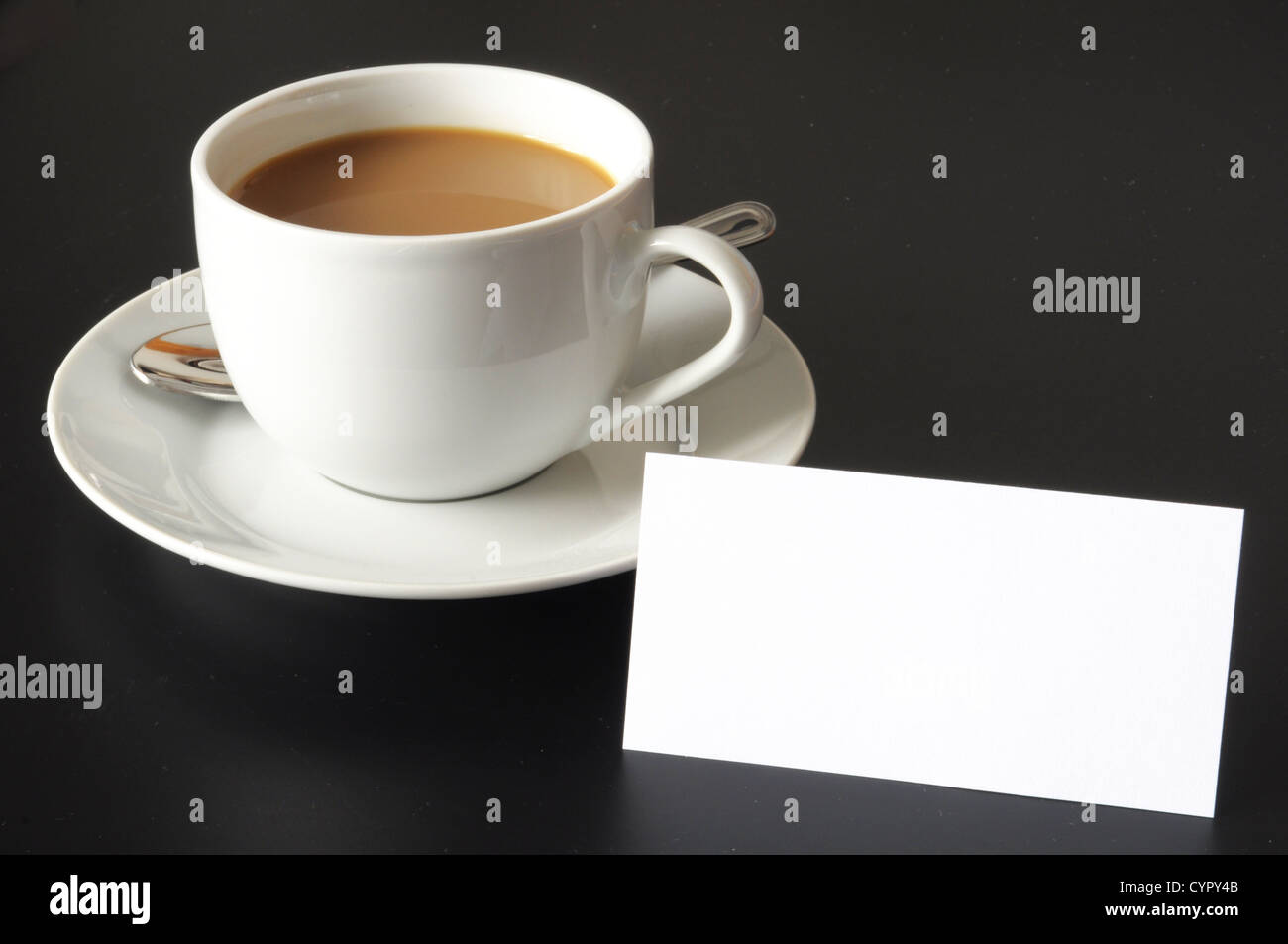 cup of coffee and blank or empty paper with copyspace Stock Photo - Alamy