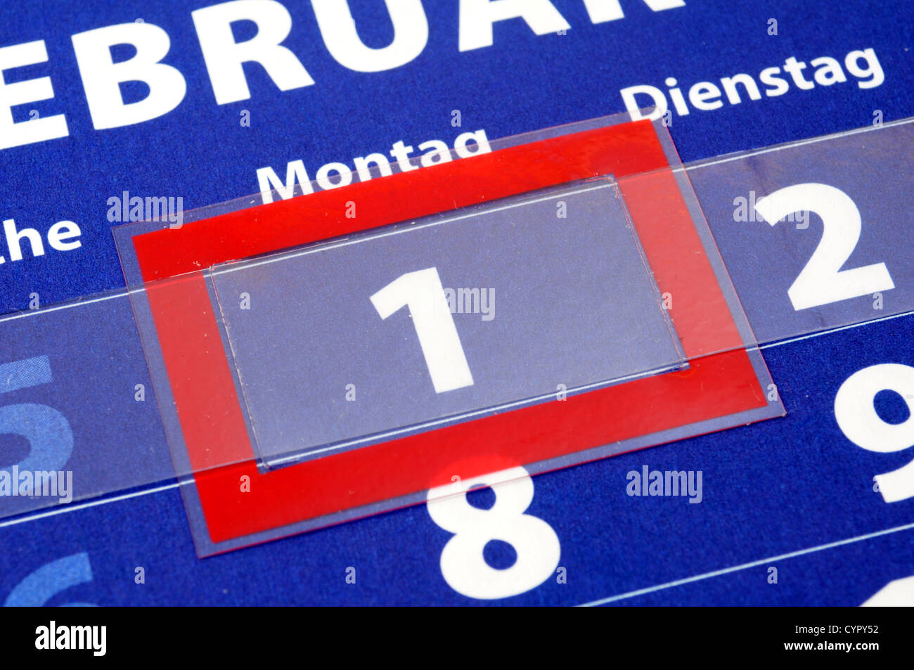 calendar day with red mark showing date Stock Photo - Alamy