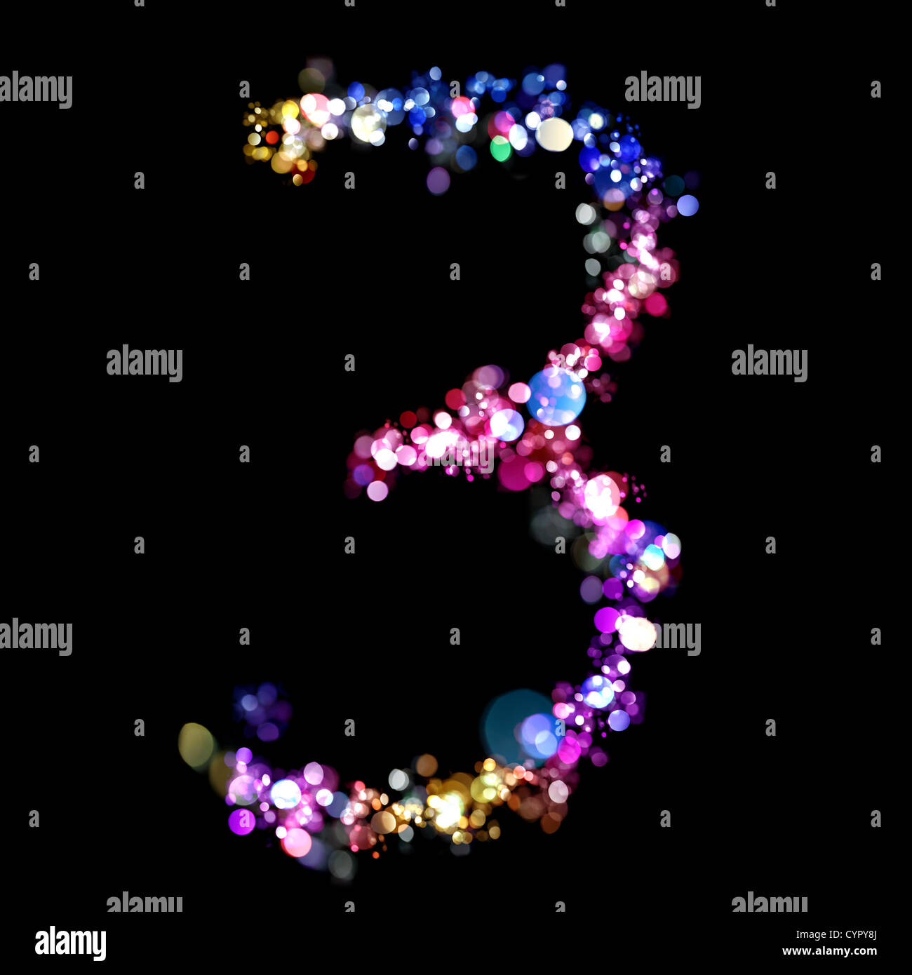 Lights in the shape of numbers Stock Photo - Alamy