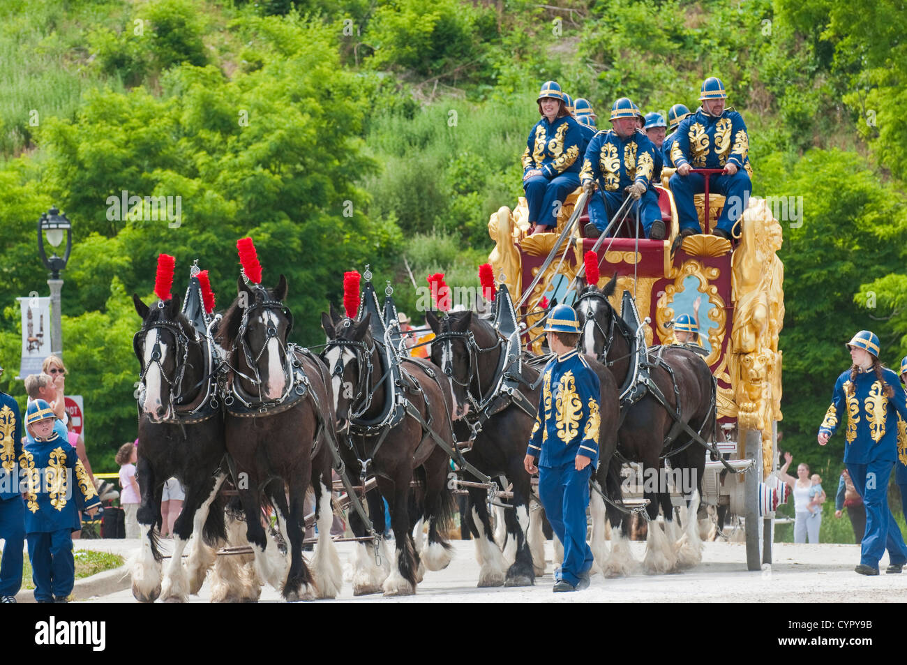 Vintage antique old horse drawn circus wagon at the annual Great CIrcus ...