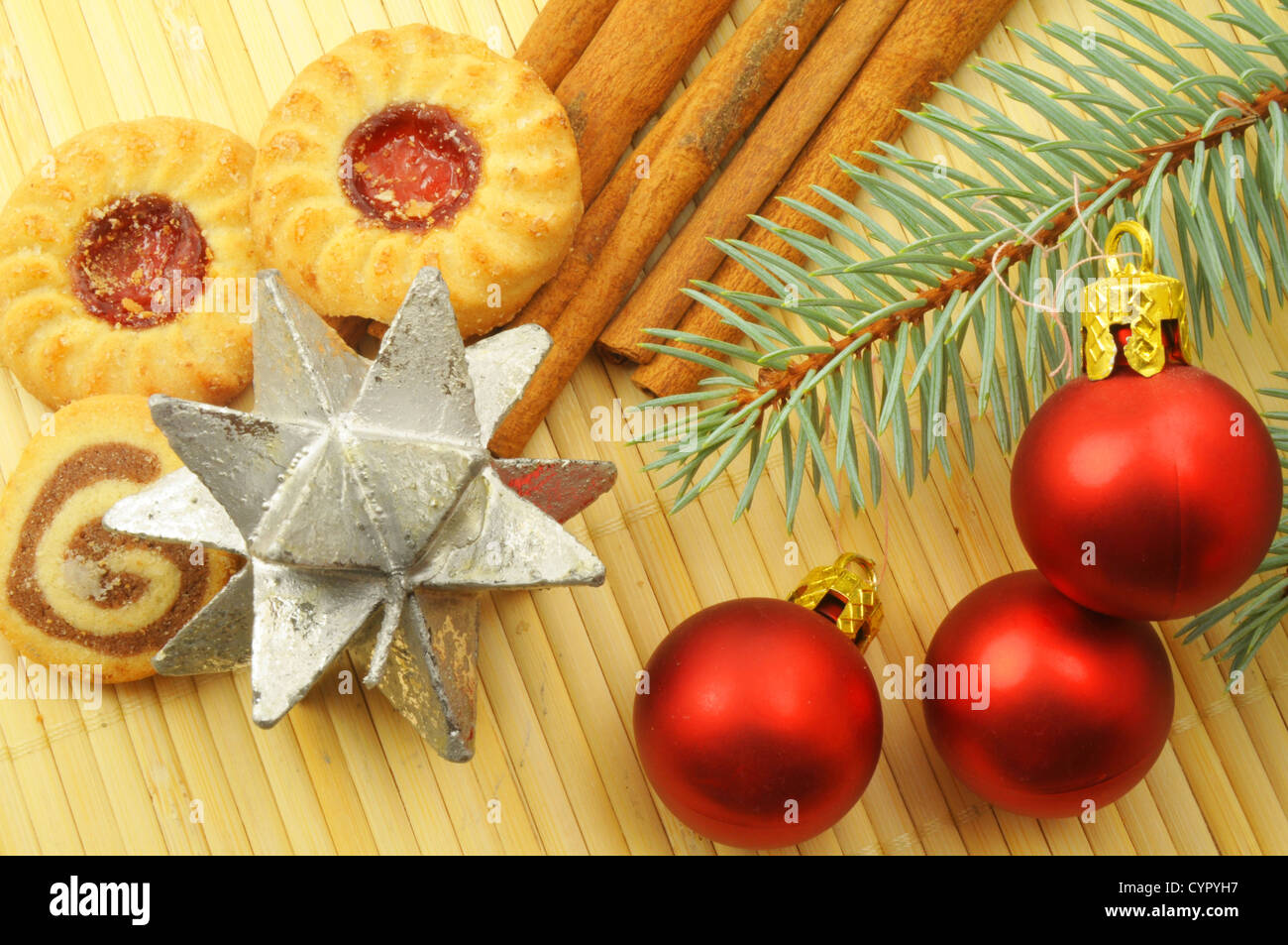 xmas or christmas still life with cookies Stock Photo - Alamy