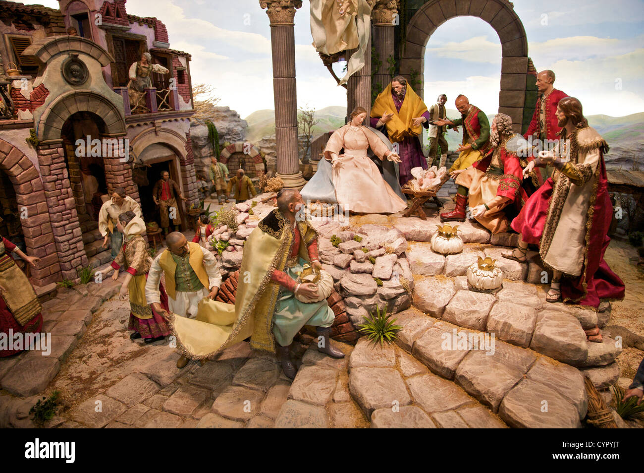 nativity scene or crib inside public free access cathedral of vitoria ...