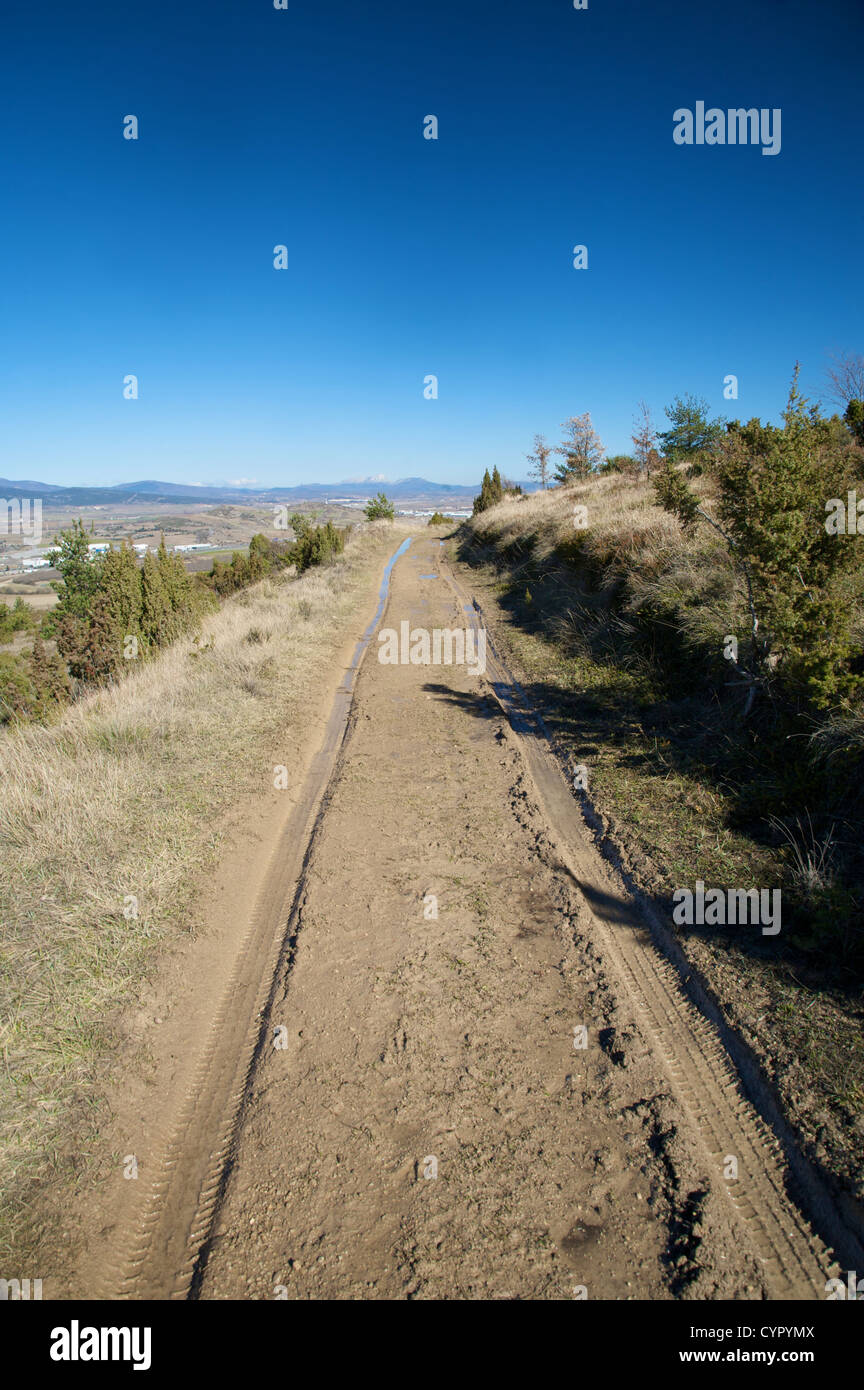 track of a vehicle on a mud path at the country Stock Photo - Alamy