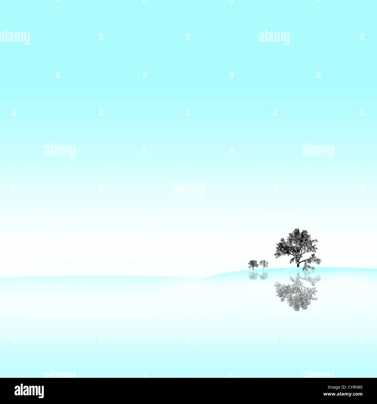 Light blue background with tree for adv or others purpose use Stock ...