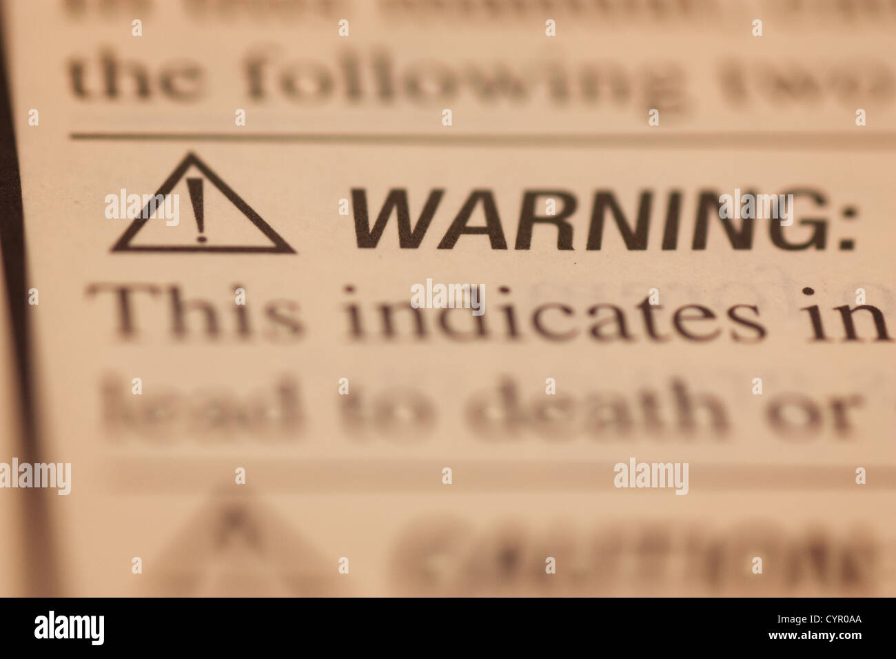 Warning word hi-res stock photography and images - Alamy