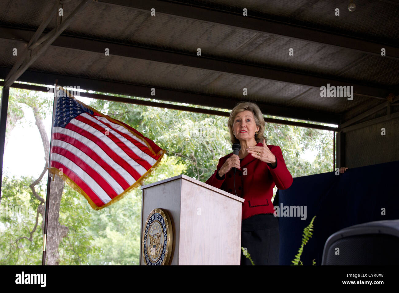 U.S. Senator Kay Bailey Hutchison speaks at a dedication ceremony for ...