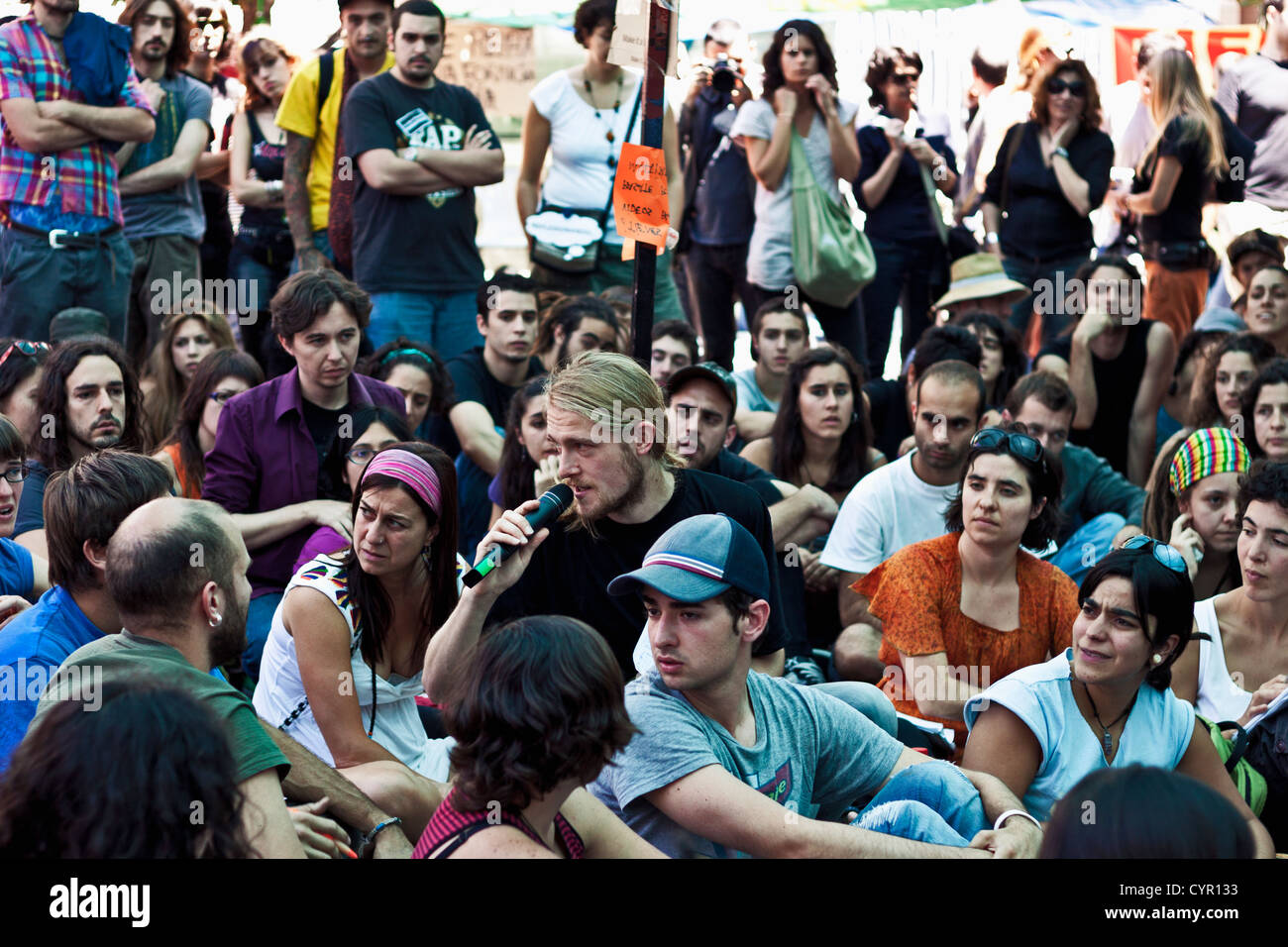 15m movement. Spanish Revolution meeting. Popular assembly Stock Photo ...
