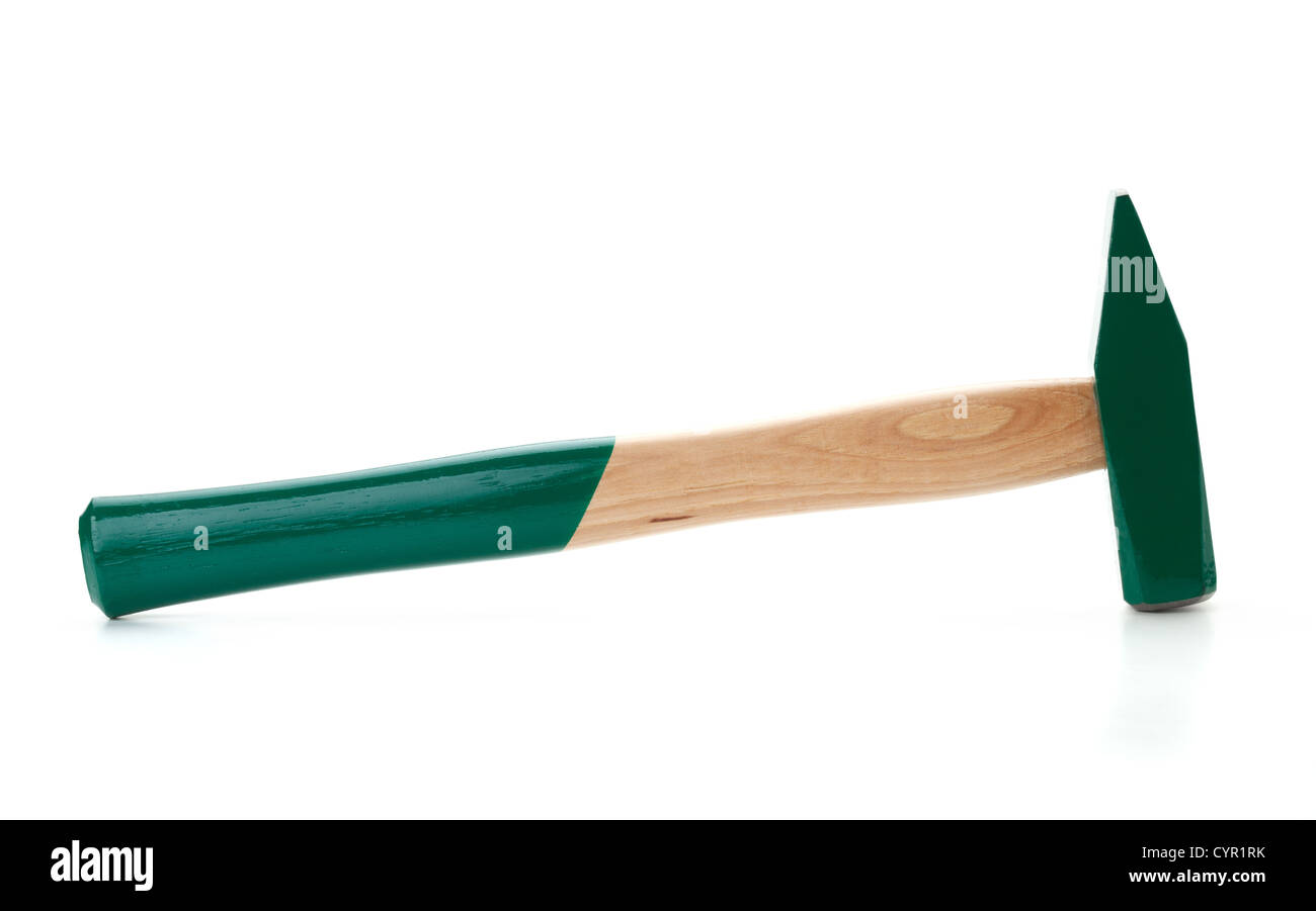 Tools collection - green hammer. Isolated on white background Stock ...