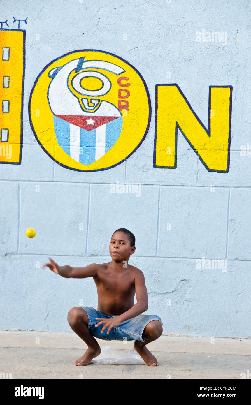 Cuban boy playing baseball in Cienfuegas, Cuba Stock Photo - Alamy