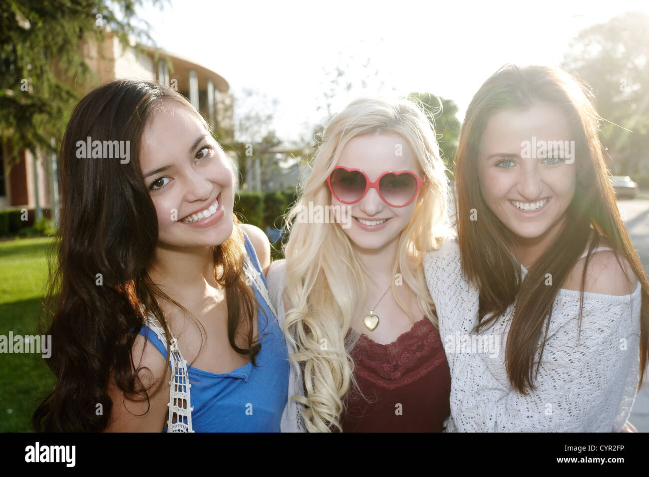 Smiling school friends Stock Photo - Alamy