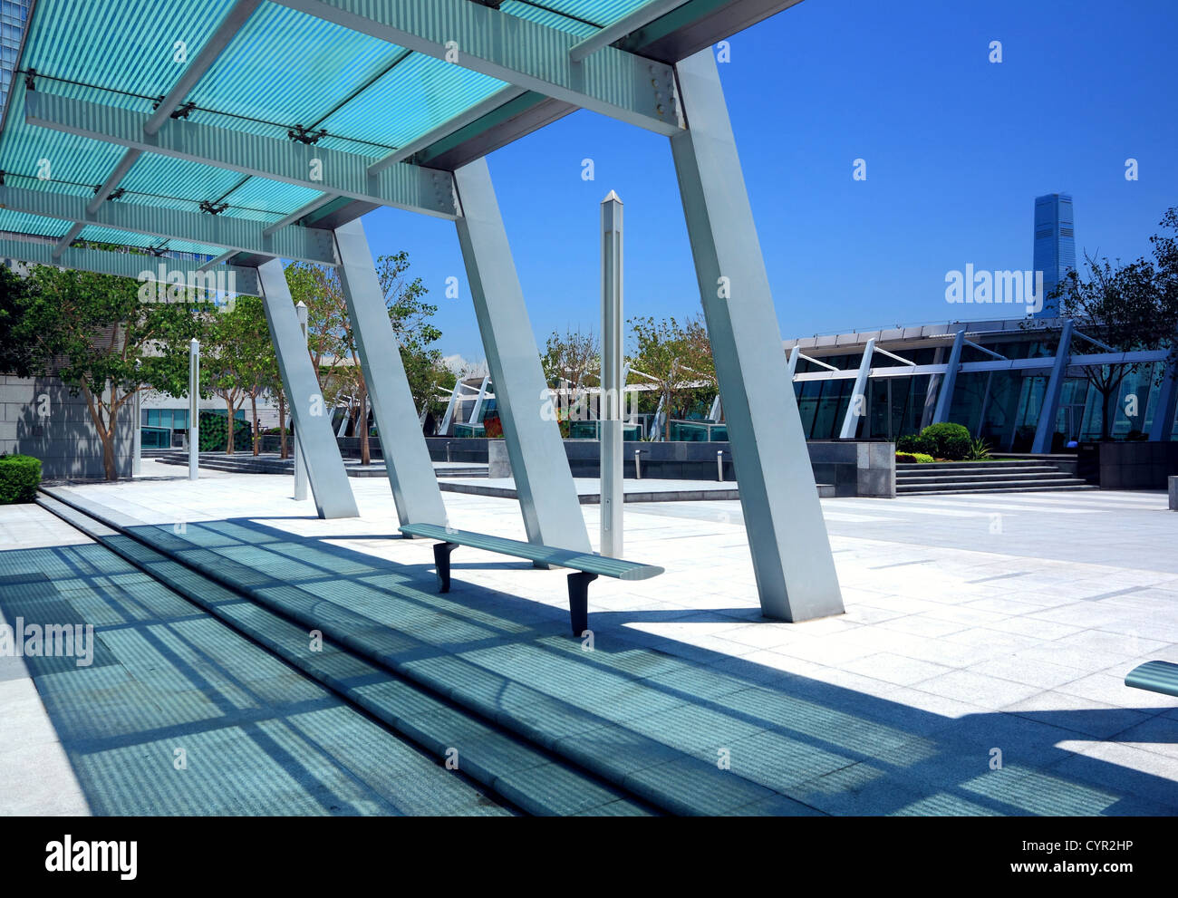rest place in business center Stock Photo - Alamy